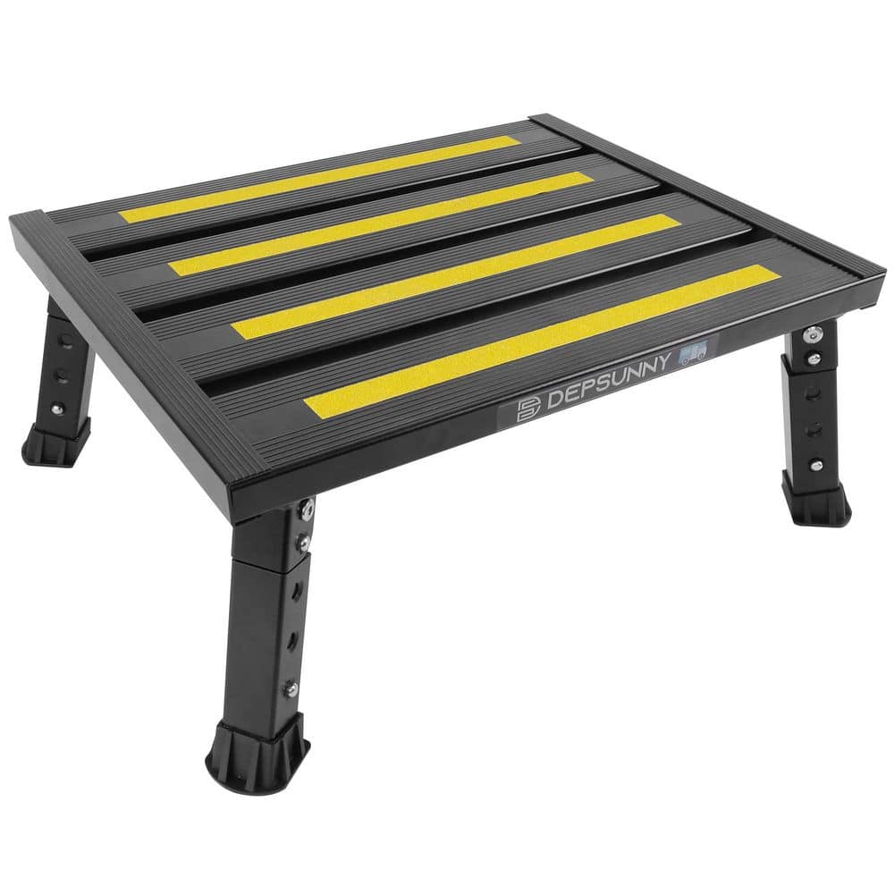 NVNOO 1.58 ft. x 1.29 ft. Aluminum Foldable Platform Step Stool, Work ...