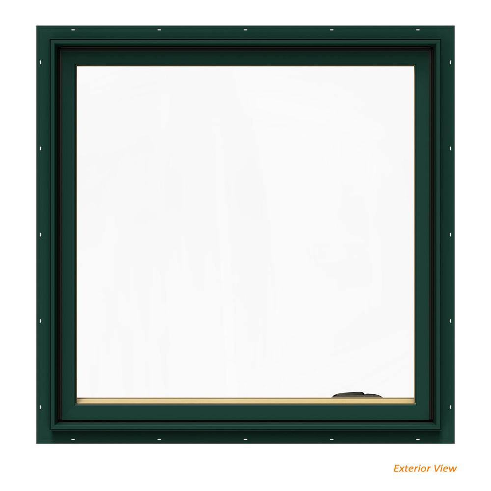 JELD-WEN 36.75 in. x 36.75 in. W-2500 Series Green Painted Clad Wood ...