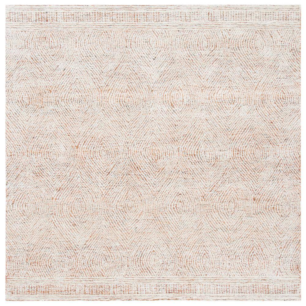 SAFAVIEH Abstract Ivory/Rust 8 ft. x 8 ft. Geometric Square Area Rug ...