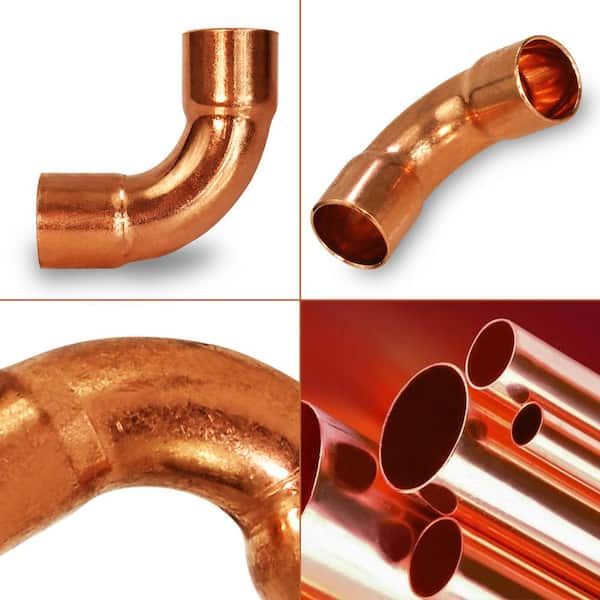 Copper 90 Degree Elbow Fittings EZ-FLUID 10-Pack Copper Street 90 ...