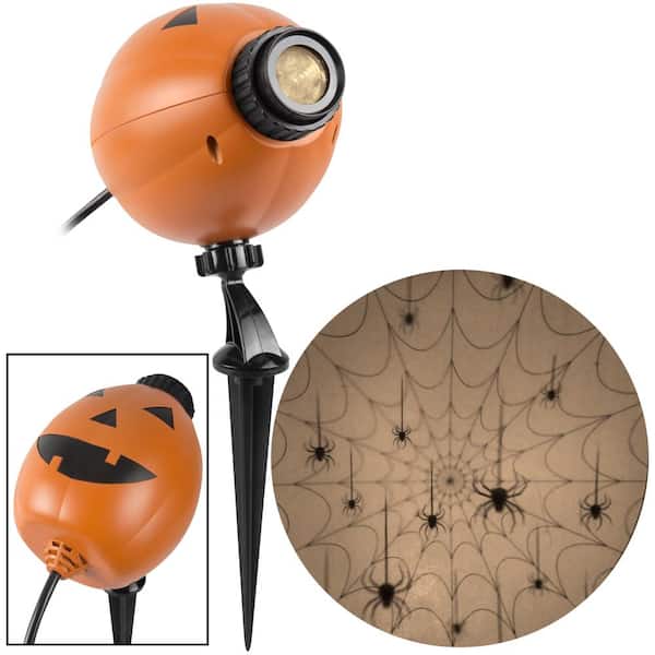 LightShow Halloween Classic White Cascading-Dropping Spiders Projection ...