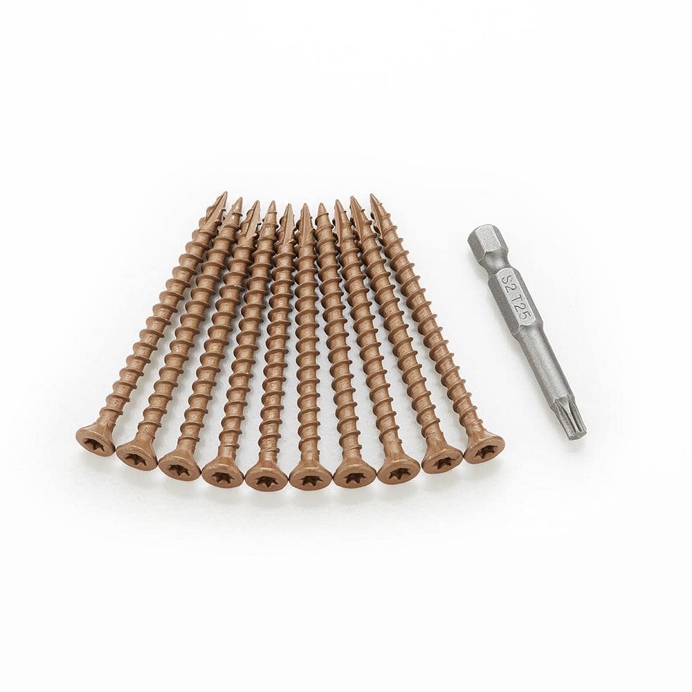 3/8 in. x 2-1/2 in. 96B Harvest Brown Self Tapping Star Torx Bugle Head ...