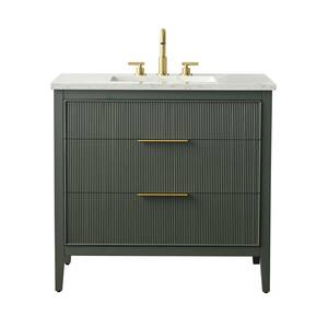 SUDIO Emma 42 in. W x 22 in. D x 34 in. H Bath Vanity in Taupe with ...