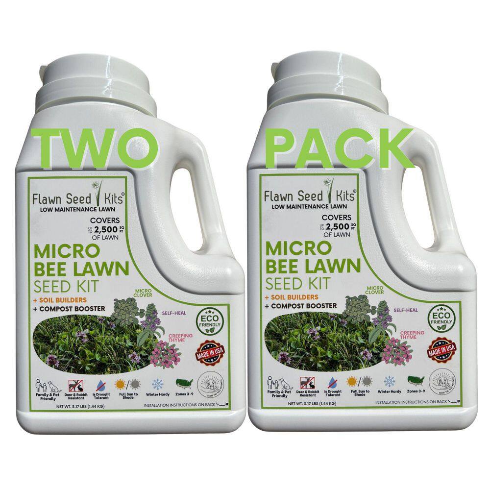 Flawn Seed Kits Micro Clover Alternative Grass Seed, Org Coated, Eco ...