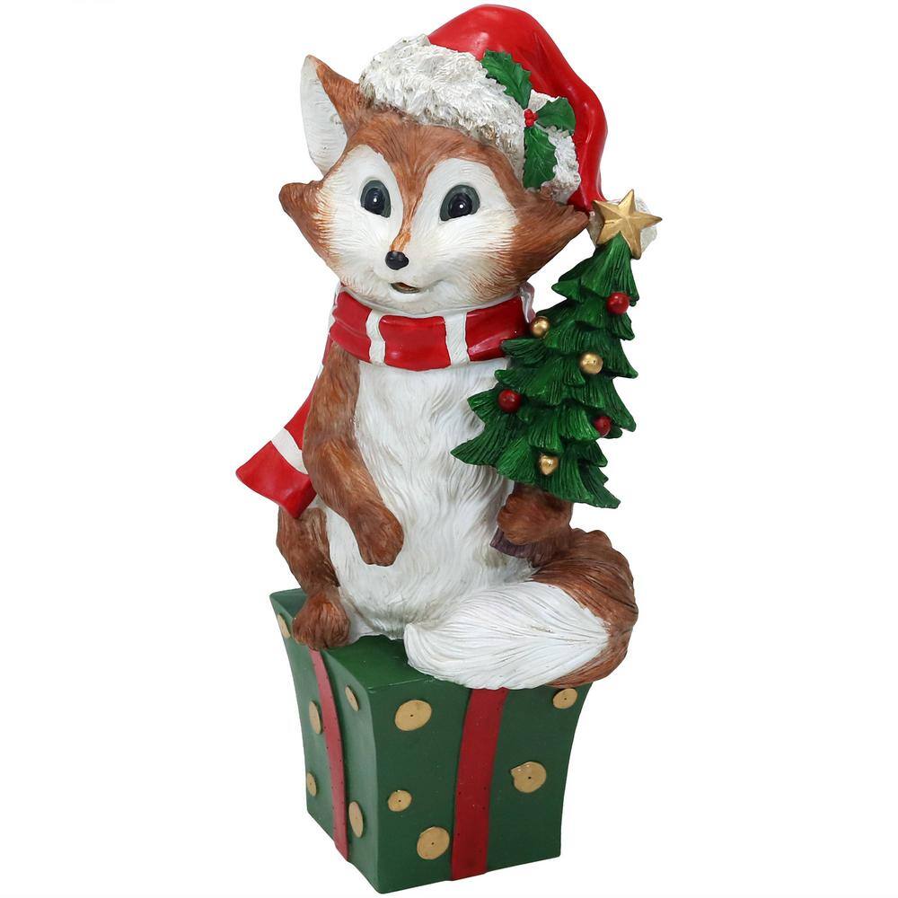 Sunnydaze 24 in. Indoor-Outdoor Polyresin Felix the Christmas Fox ...