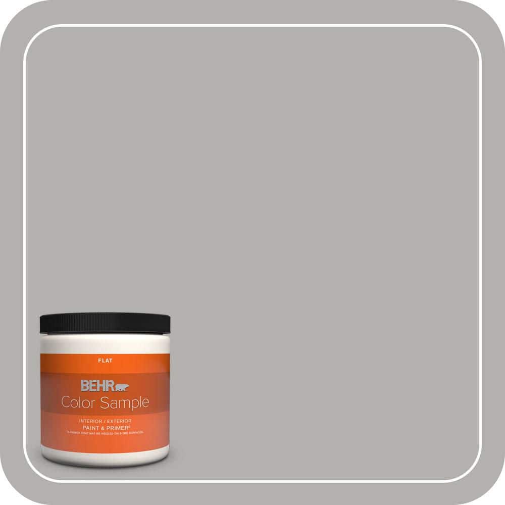 BEHR PREMIUM PLUS 8 oz. #BXC-25 Colonnade Gray Flat Interior/Exterior ...