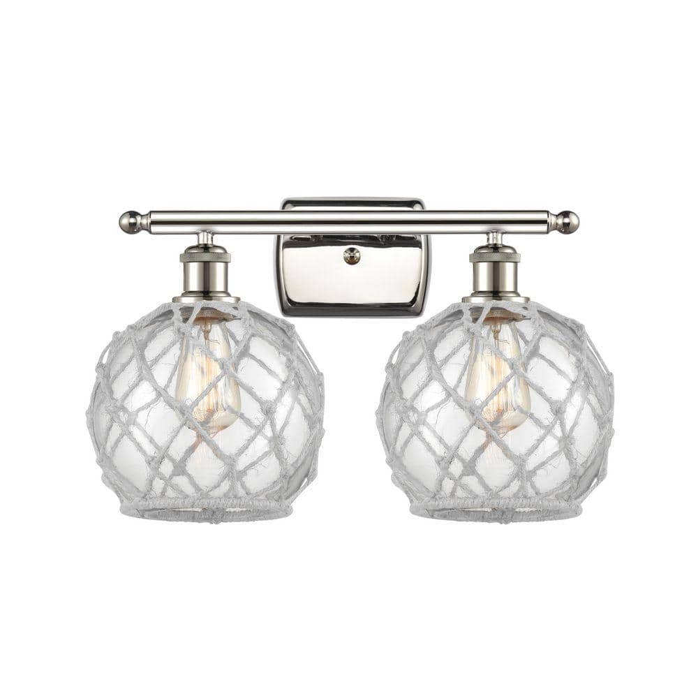 Innovations Farmhouse Rope 16 in. 2-Light Polished Nickel Vanity Light ...