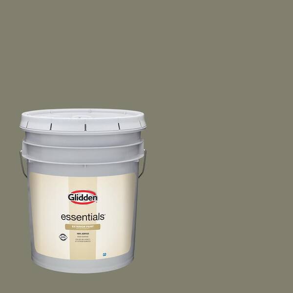 Glidden Essentials 5 gal. PPG1028-5 Autumn Gray Satin Exterior Paint ...