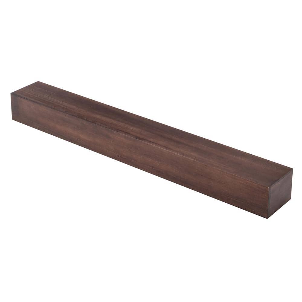WEGATE 6 in. D x 8 in. W x 60 in. L Brown Pine Corner Wall Mounted ...