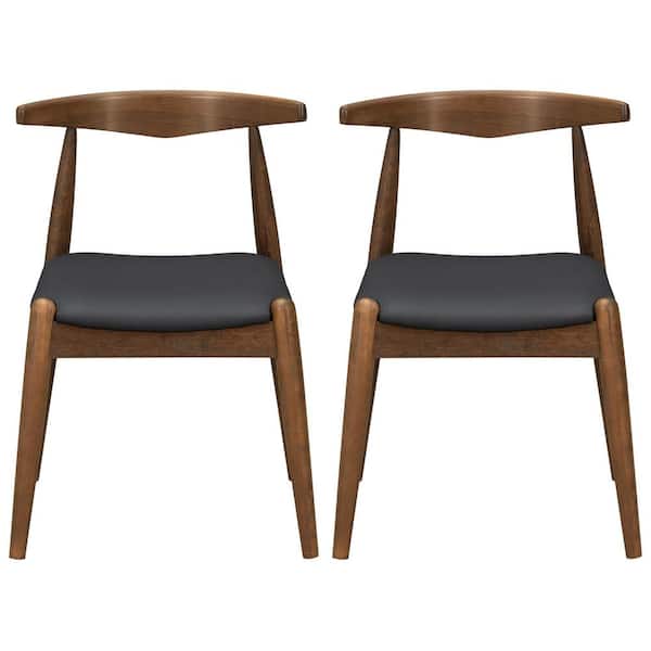 CHRISTOPHER KNIGHT HOME Assar Black Faux Leather Wood Dining Chairs ...