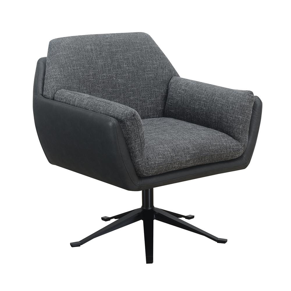 DEVON & CLAIRE Sterling Gray Two-Toned Swivel Accent Chair with Auto ...