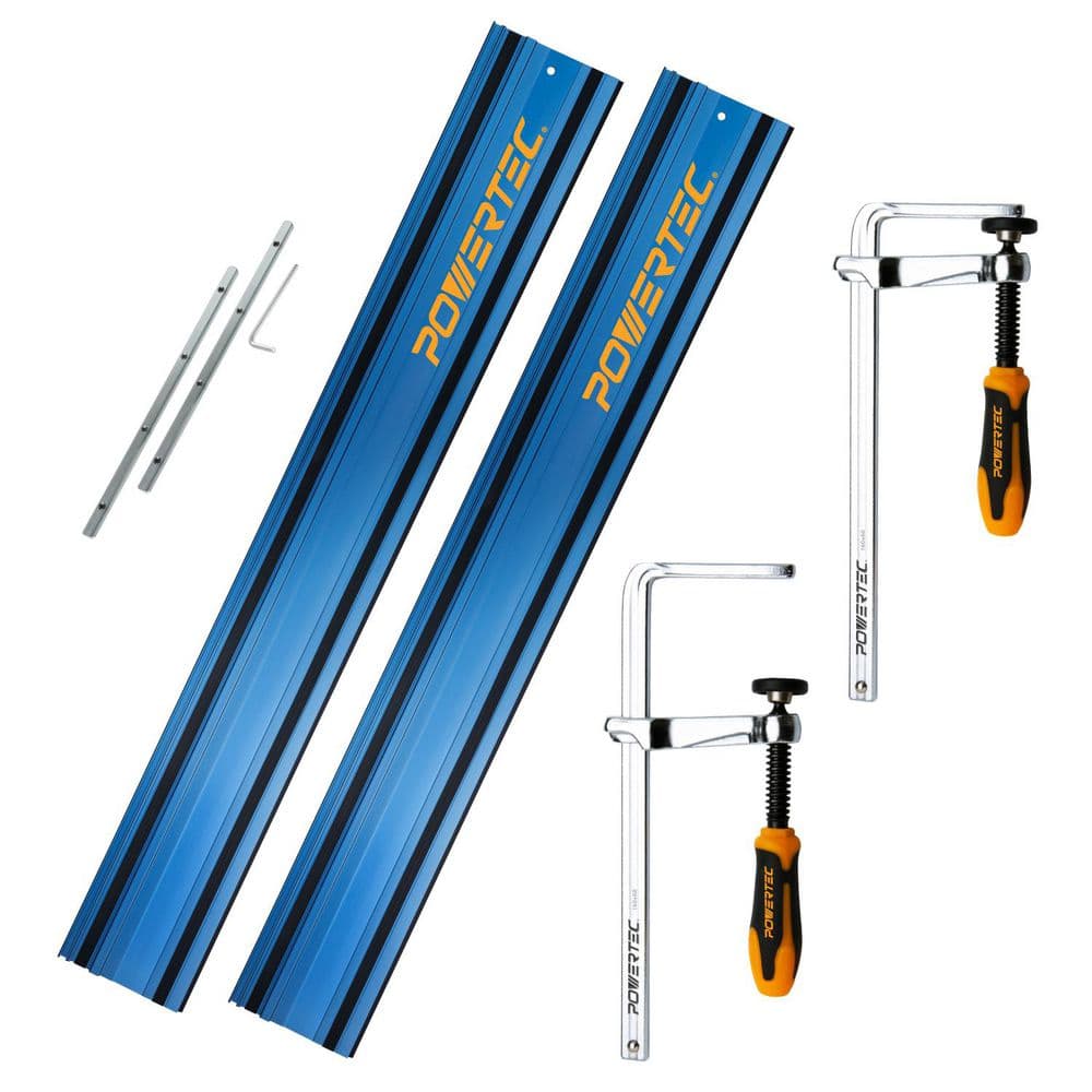 ‎POWERTEC 110 in. Track Saw Guide Rail Joining Set for Milwaukee Track ...