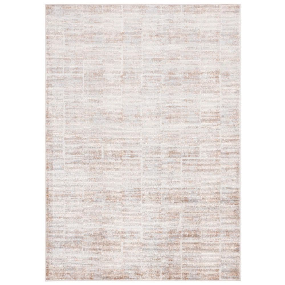 SAFAVIEH Whisper 4 ft. x 6 ft. Beige/Light Beige Distressed Abstract ...