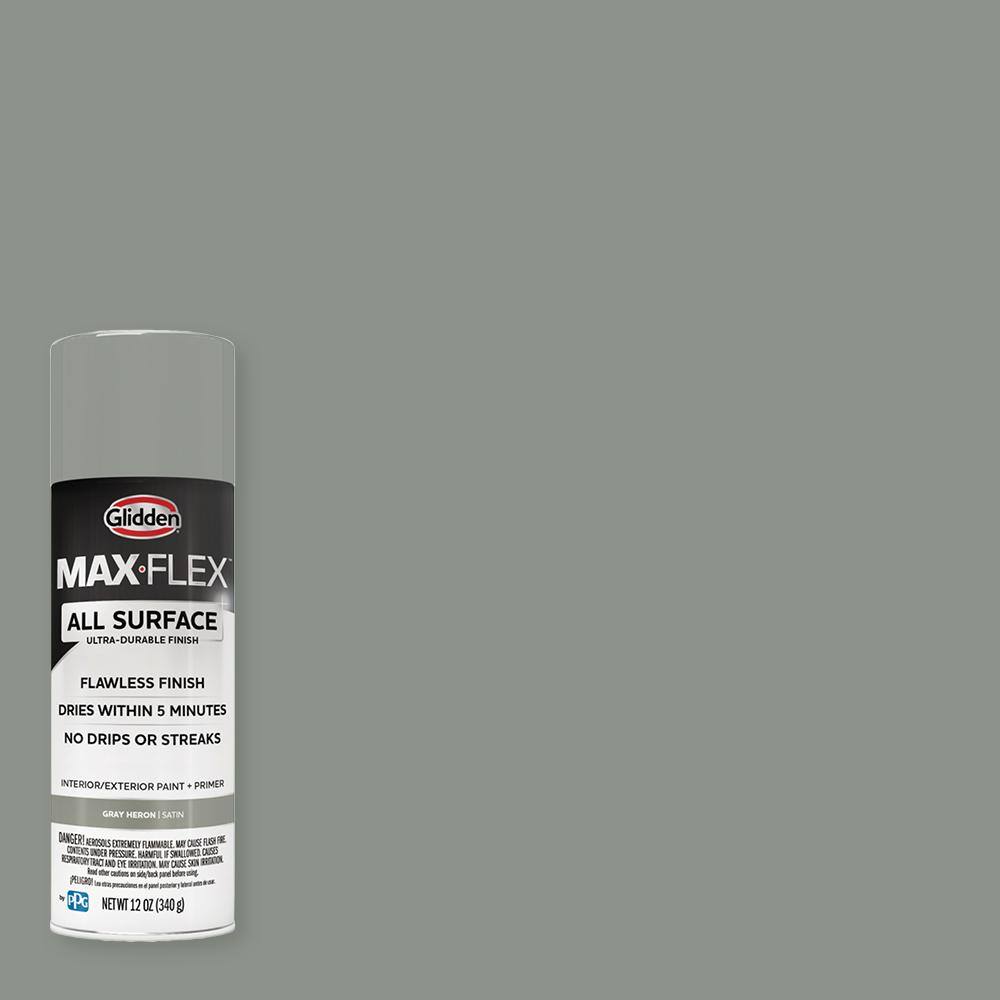 GLIDDEN MAX FLEX 12 oz. Satin Gray Heron Interior/Exterior All Surface ...