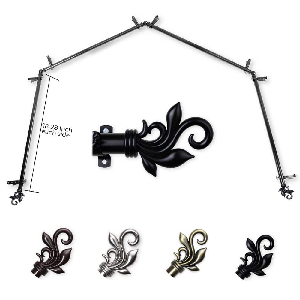 Rod Desyne 13/16" Delilah 4-Sided Bay Window Curtain Rod (18-28 inch ...