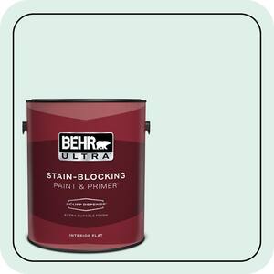 BEHR PREMIUM PLUS 8 oz. #490C-1 Ice Cube Flat Interior/Exterior Paint ...