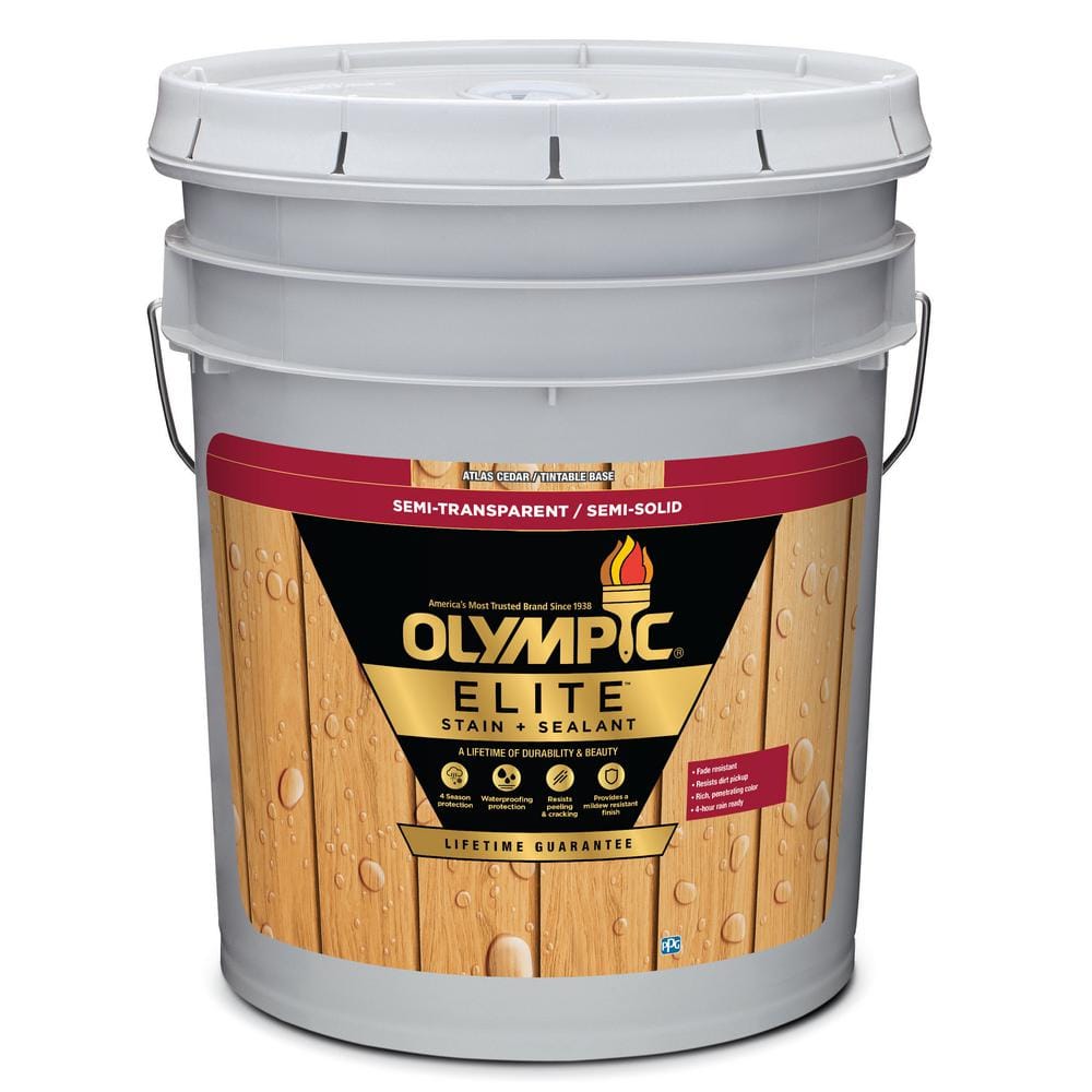 Reviews for Olympic Elite 5 Gal. Atlas Cedar Semi-Transparent Exterior ...
