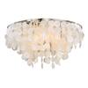 VAXCEL Elsa 24 in. W Satin Nickel Capiz Shell Coastal Flush Mount ...