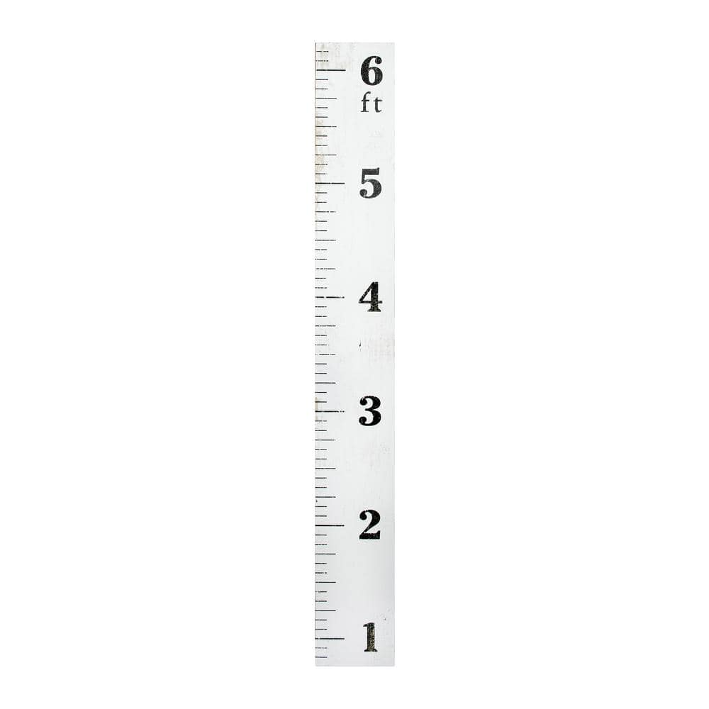 Storied Home White Wall Mounted Growth Chart Ruler EC0215 - The Home Depot