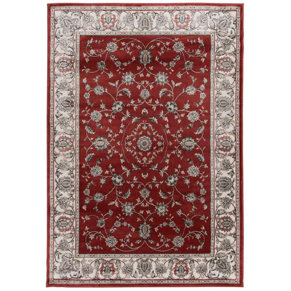 Natco Kurdamir Rockland 5 ft. x 7 ft. Cinnabar/Navajo White Area Rug ...