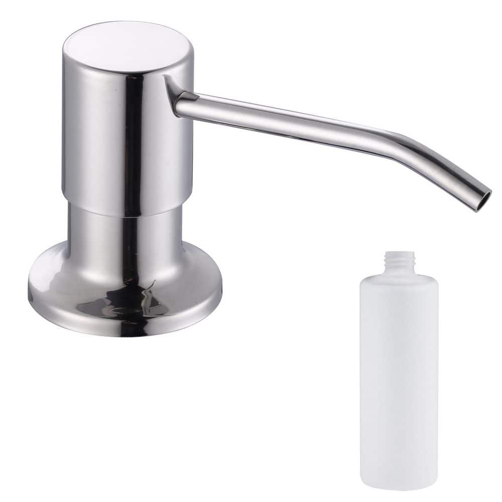 VEVETTA Polished Chrome Stainless Steel Soap Dispenser for Kitchen Sink with 6.6 inch Bottle VE ...