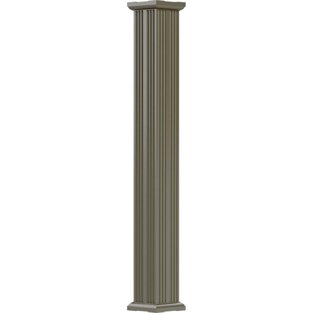 AFCO 12 in. x 10 ft. Clay Non-Tapered Fluted Square Shaft Endura ...