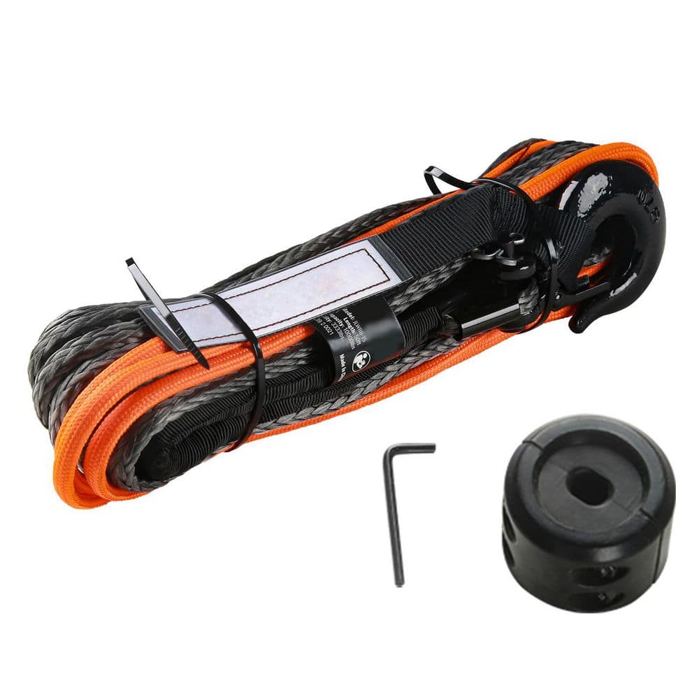 SKYSHALO Synthetic Winch Rope, 3/16 in. x 50 ft. 8,350 lbs. Synthetic ...