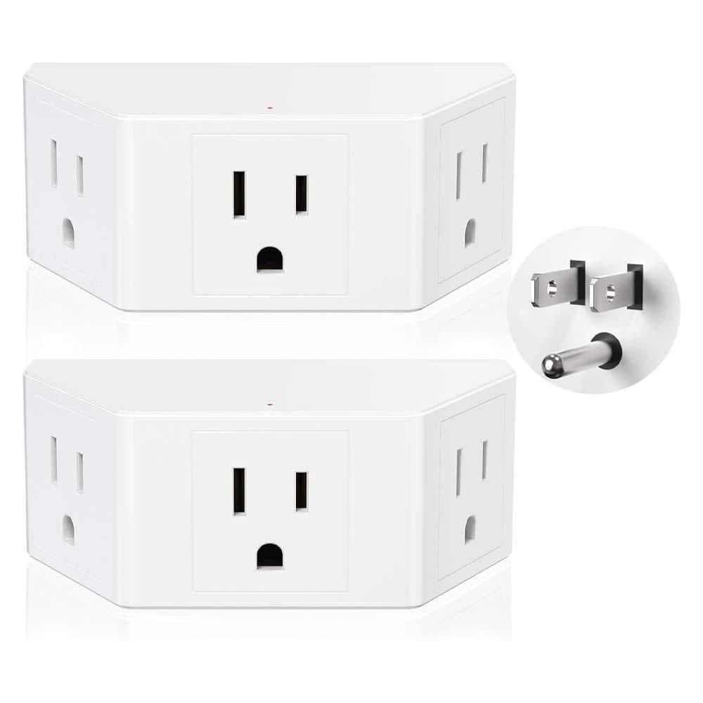 Yichuhaoxi 2 Pack Multi Plug Outlet Extender Small 3 AC Socket Adapter ...