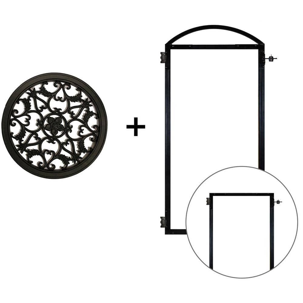 NUVO IRON EZ Install 6-Standard Fence Board Arched Pro Gate Frame with ...