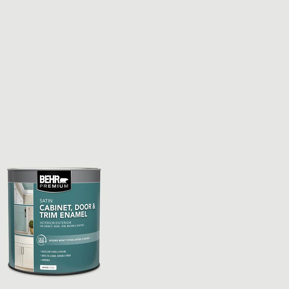 BEHR PREMIUM 1 qt. #PFC-66 Ice White Satin Enamel Interior/Exterior ...