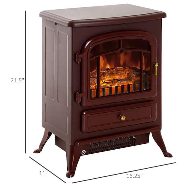 1450-Watt Red Electric Fireplace Heater Furnace with Realistic LED ...