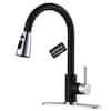 WOWOW Single-Handle Pull-Down Sprayer Kitchen Faucet with Stream and PowerSpray Mode in Polished ...