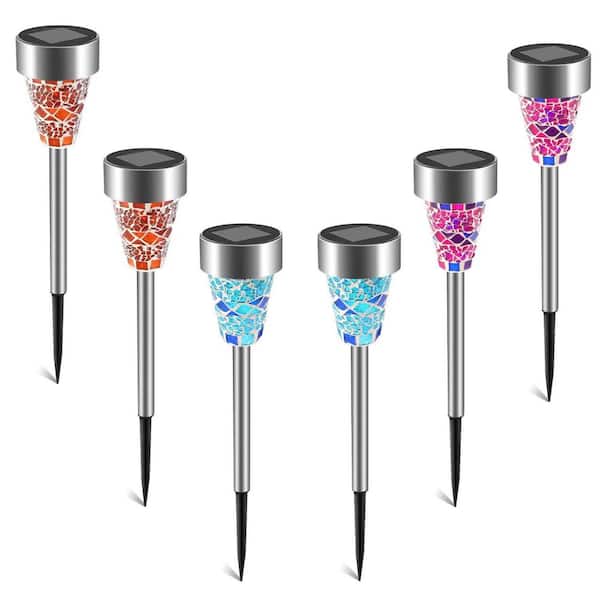 Cubilan 2-Pieces Solar Powered Sunflower Lights 10-LED Decorative Stake ...