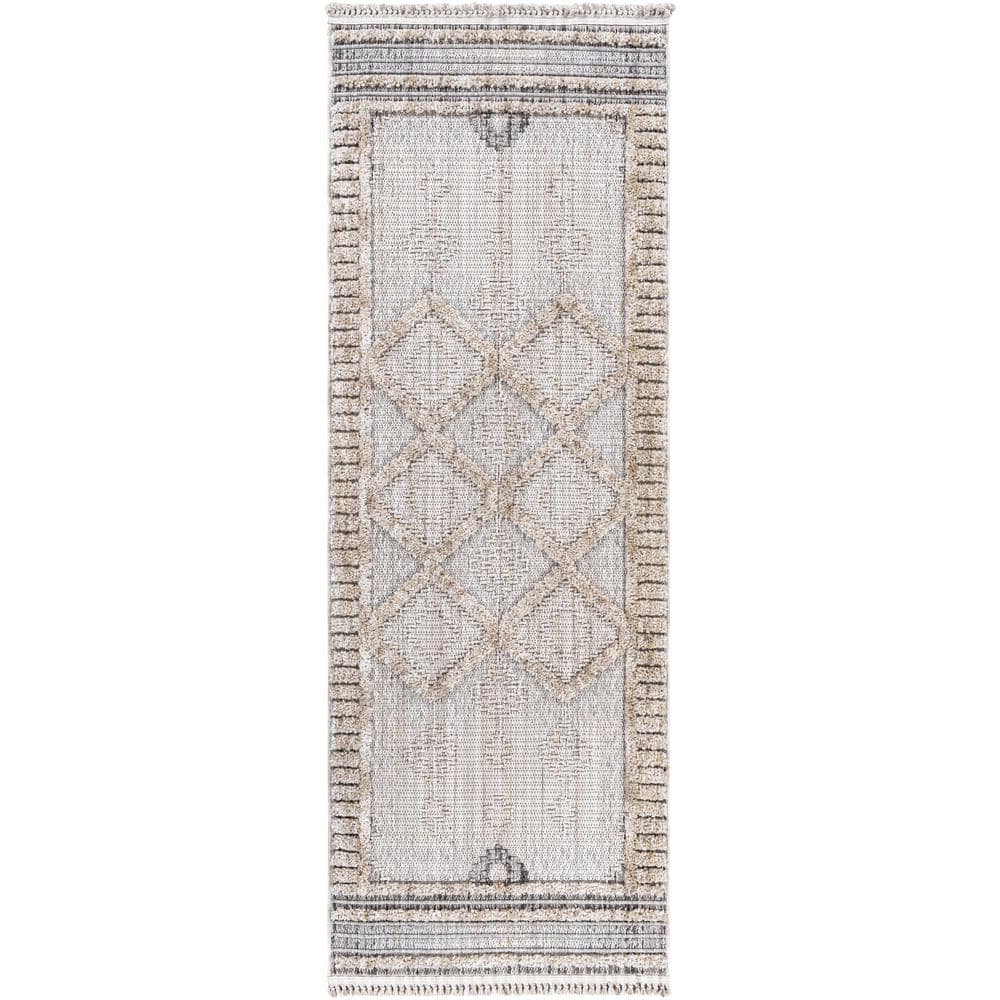 Livabliss Pearson Gray/Beige Tribal 3 ft. x 7 ft. Indoor Runner Area ...