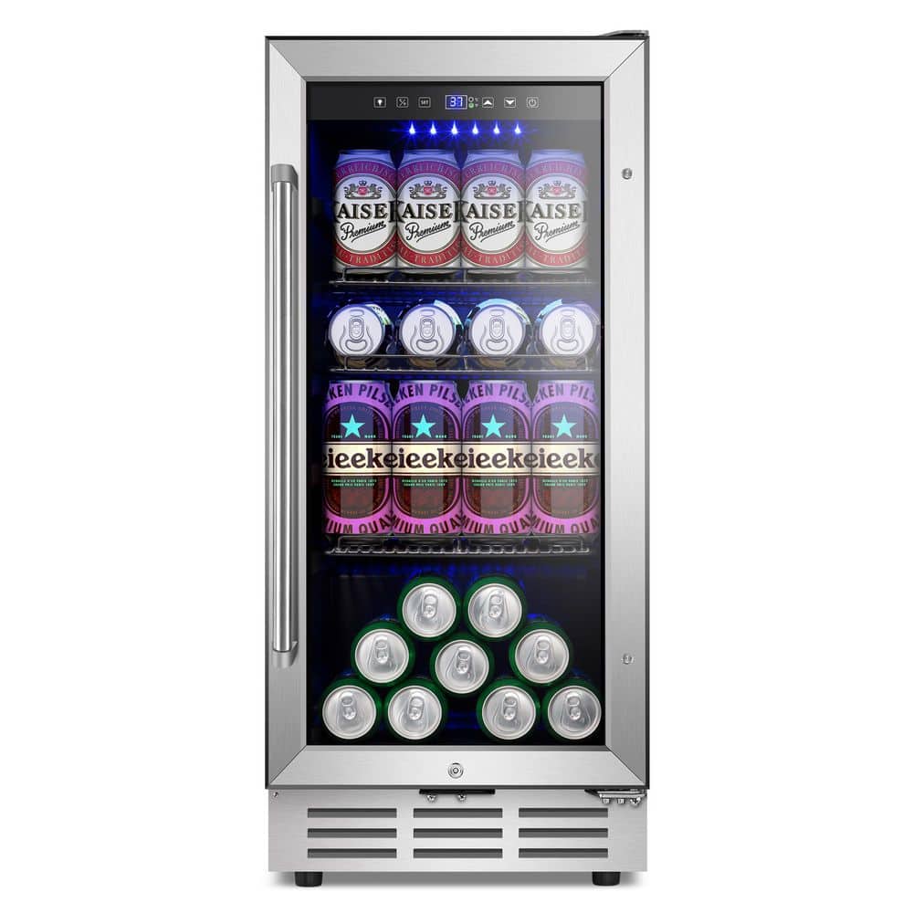 SOZT 15 in. Single Zone 130-Cans Built-In/Freestanding Beverage Cooler ...