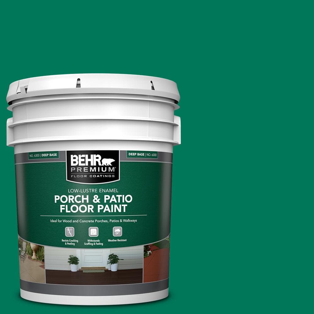 BEHR PREMIUM 5 gal. #OSHA-2 OSHA SAFETY GREEN Low-Lustre Enamel ...