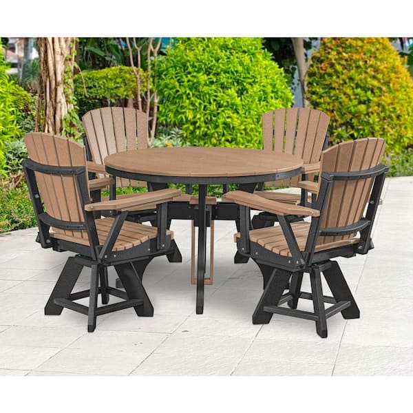 American Furniture Classics Adirondack Black Frame 5 Piece High Density ...