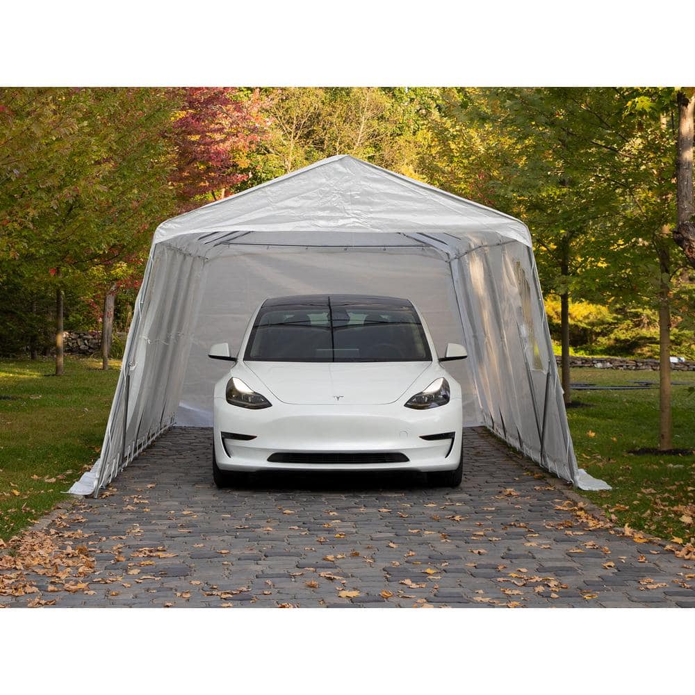 Gazebo Penguin 11 ft. x 16 ft. Clear Car Garage without Floor ASM11x16 ...