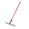 Bully Tools 16 in. W 14-Tine Level Head Rake with Fiber Glass Handle ...
