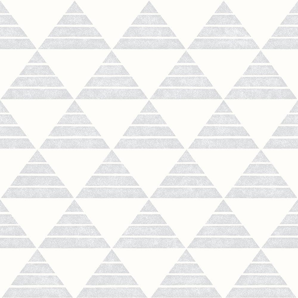 A-Street Prints Summit Light Grey Triangle Light Grey Wallpaper Sample ...