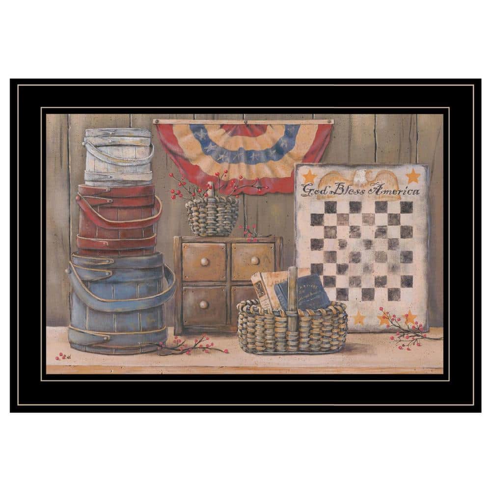 HomeRoots Charlie God Bless America 1-Piece Framed Wall Art 15 in. x 19 ...