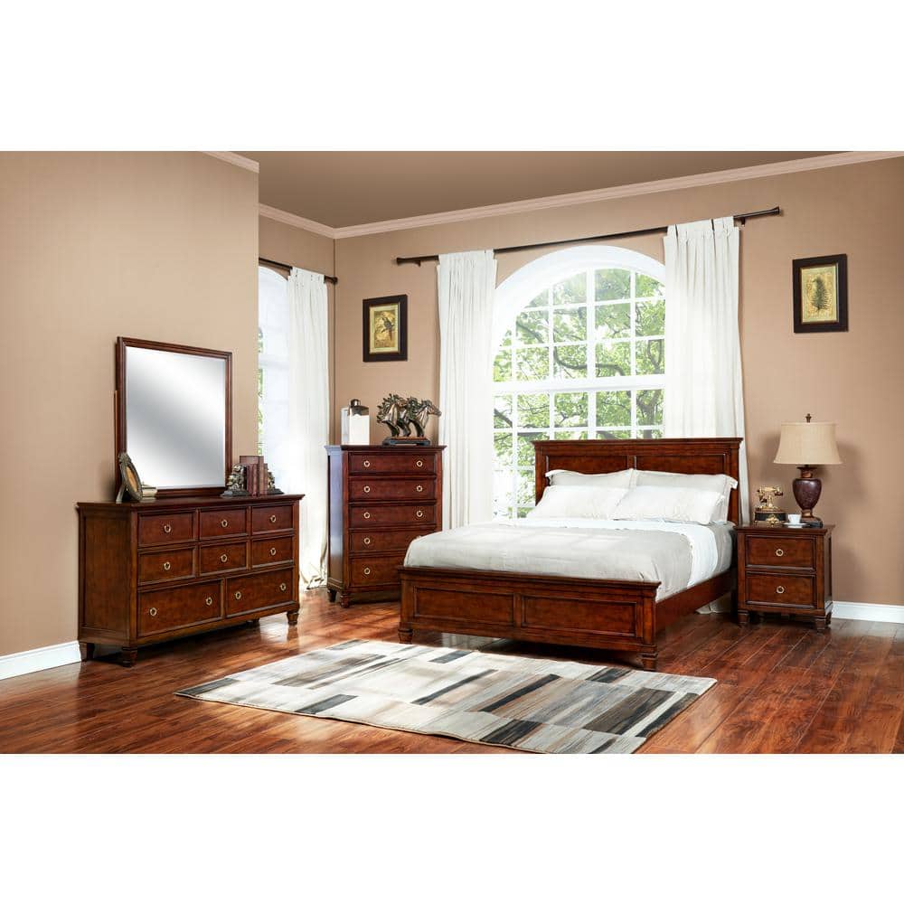 NEW CLASSIC HOME FURNISHINGS New Classic Furniture Tamarack 5-piece Cherry King Wood Bedroom Set ...