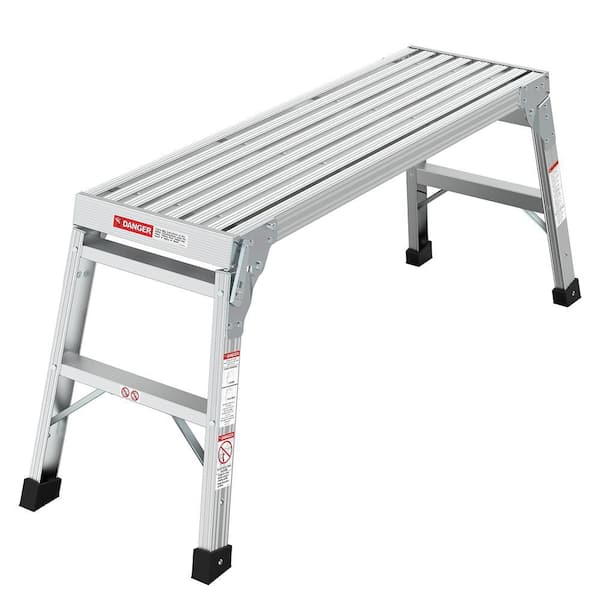 3.3 ft. Work Platform Aluminum Portable Bench Folding Ladder reach, 225 ...