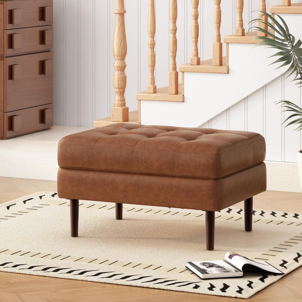 CHRISTOPHER KNIGHT HOME Carr Mid-Century Modern Reddish Brown Faux ...