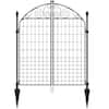 Vigoro Rockdale 41.9 in. H x 34.8in W Black Metal Garden Fence Gate ...