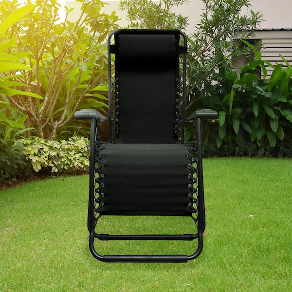 Caravan Sports Zero Gravity Outdoor Folding Lounge Chair in Black CVAN80009000050 The Home Depot