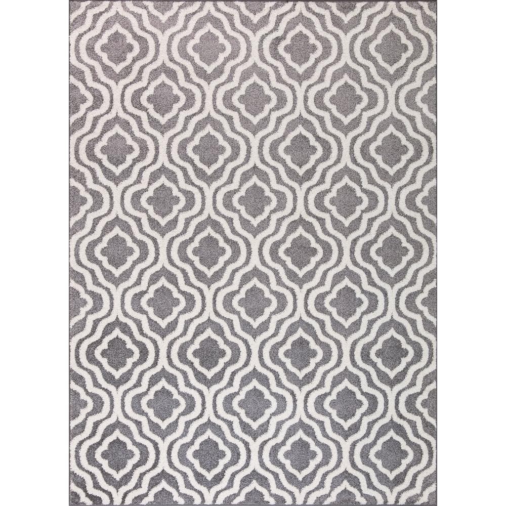 Concord Global Trading Charlotte Collection Crystal Gray 5 ft. x 7 ft ...