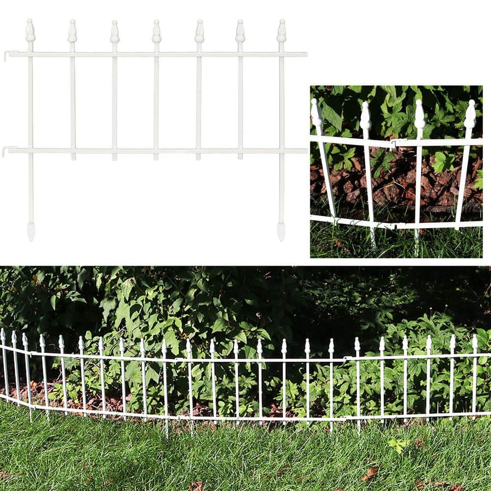 Sunnydaze 20-Piece Roman Walkway Iron Panel Border Fencing-36 ft. Black ...