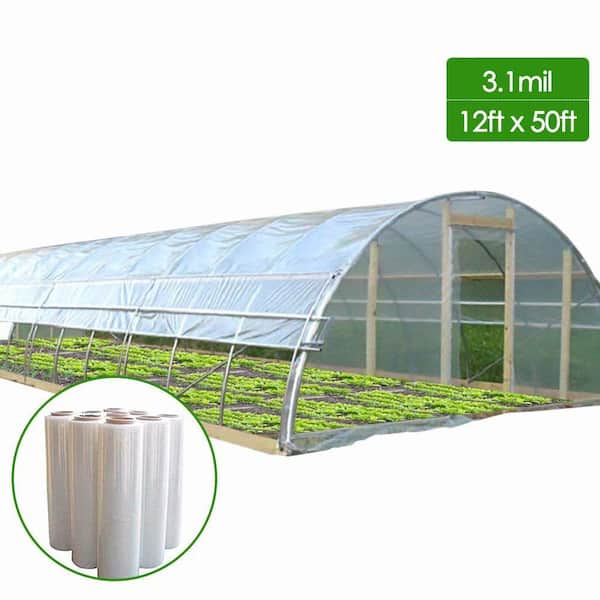 Agfabric 16 ft. x 16 ft. 3 mil Plastic Covering Clear Polyethylene ...