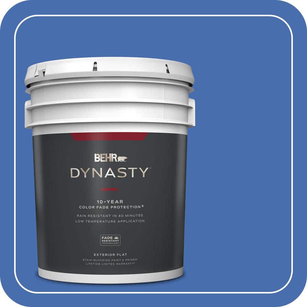 BEHR DYNASTY 5 gal. #PPU15-05 New Age Blue Flat Exterior Stain-Blocking ...